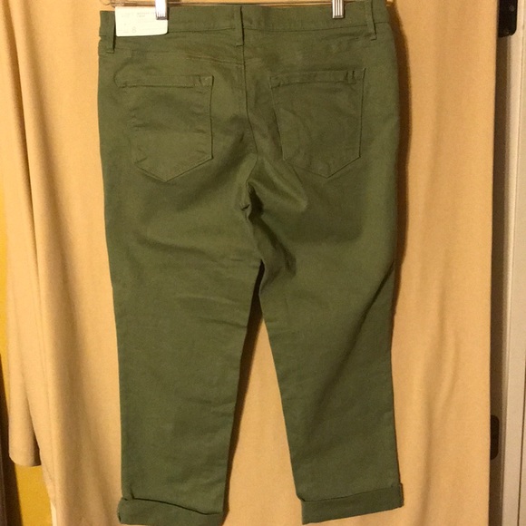 LOFT | Pants & Jumpsuits | Loft Womens Modern Cuffed Crop Green Pants ...